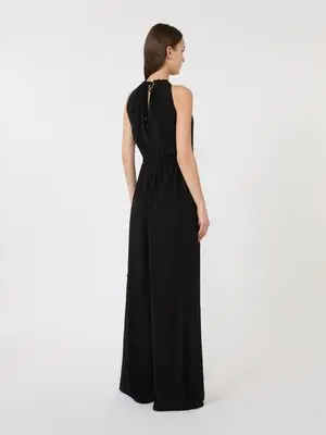 Max Mara Flowing Envers Satin Jumpsuit - Black