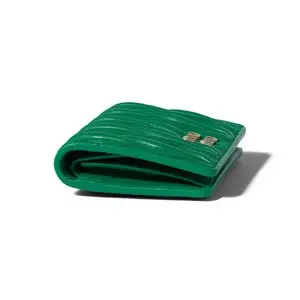 Miu Miu Small Matelassé Nappa Leather Wallet - Mango