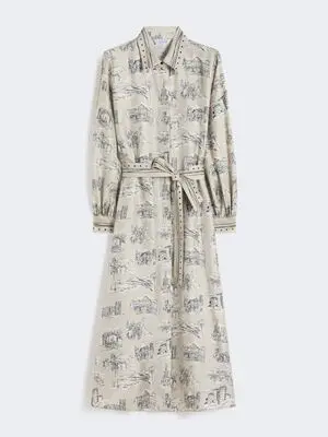 Max Mara Printed Silk Shirt Dress