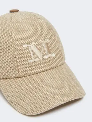 Max Mara Raffia-effect Basketweave Baseball Cap - Ice