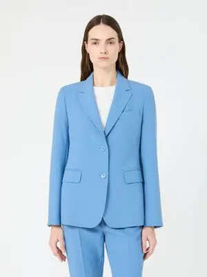 Max Mara Viscose-blend Canvas Blazer - Light Blue