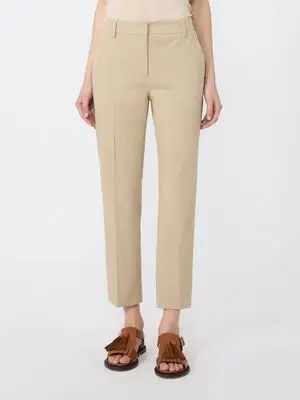 Max Mara Slim-fit Stretch Cotton Trousers - Sand