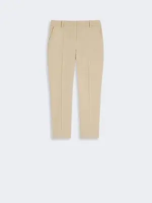 Max Mara Slim-fit Stretch Cotton Trousers - Sand