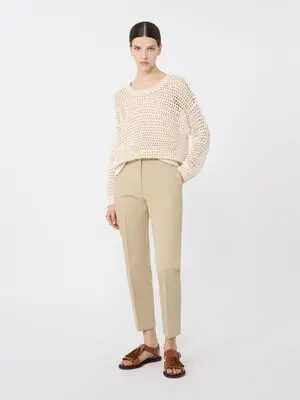 Max Mara Slim-fit Stretch Cotton Trousers - Sand