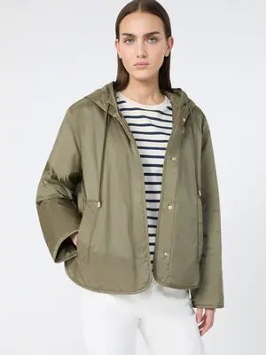Max Mara Padded Hooded Water-repellent Canvas Jacket - Mud