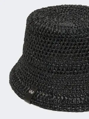 Max Mara Crochet Viscose Bucket Hat - Black