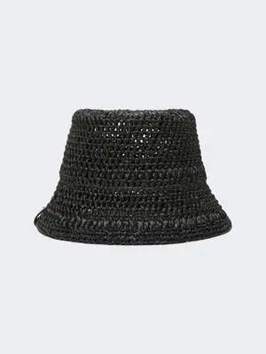 Max Mara Crochet Viscose Bucket Hat - Black