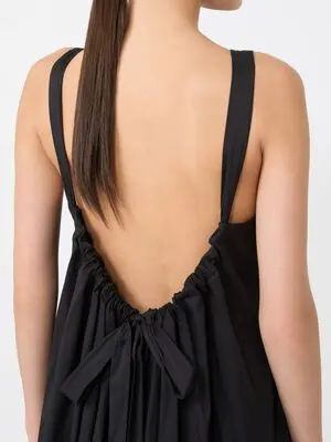 Max Mara Flared Stretch Poplin Long Dress - Black