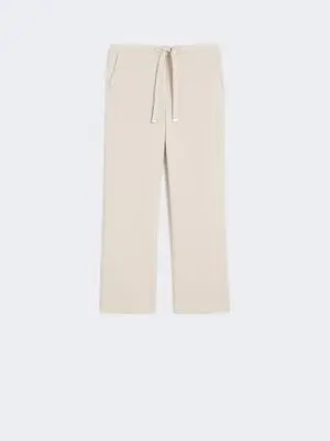Max Mara Wool Gabardine Trousers - Natural