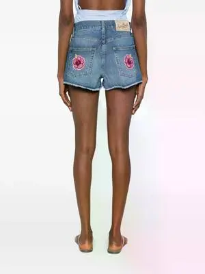 MC2 SAINT BARTH Musa Hibiscus-patch Denim Shorts
