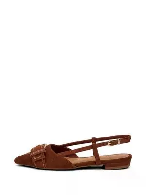 FRAU Buckle-detail Suede Pumps - Brown
