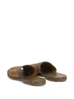Moma Woven Leather Flat Sandals