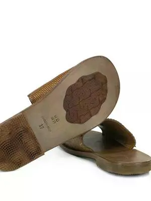 Moma Woven Leather Flat Sandals