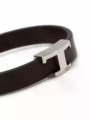 TOD'S Logo-plaque Leather Bracelet