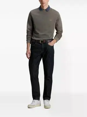 Woolrich Ribbed-details Logo Sweatshirt - Grey