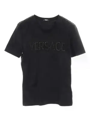 Versace 2000s Beaded-logo Embellished T-shirt
