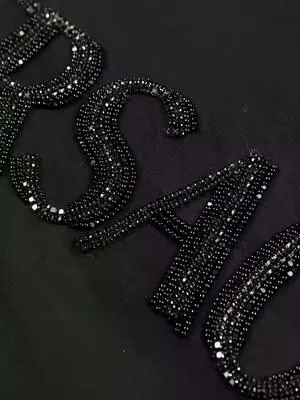 Versace 2000s Beaded-logo Embellished T-shirt