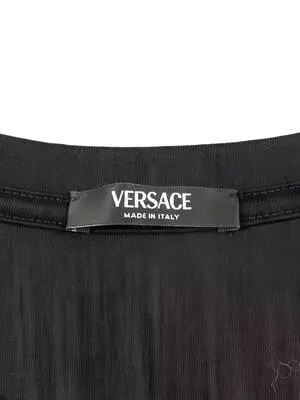 Versace 2000s Beaded-logo Embellished T-shirt