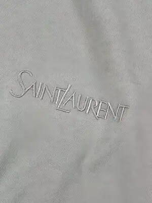 Saint Laurent 2020s Embroidered-logo T-shirt - Grey