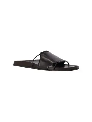 THE ROW Leather Sandals - Black