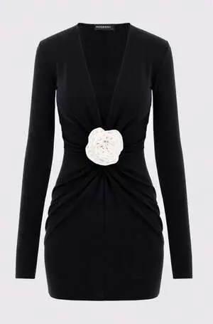 ROSERRY Mallorca Jersey Mini Dress - Black