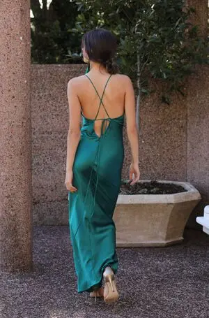 ROSERRY Tulum Satin Ankle Dress
