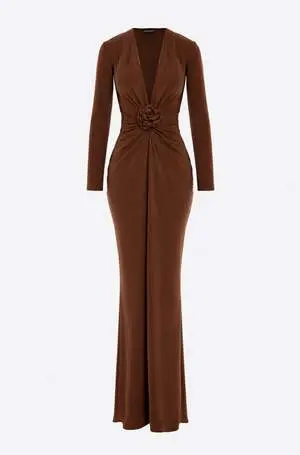 ROSERRY Mallorca Jersey Maxi Dress - Brown