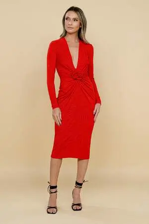 ROSERRY Mallorca Lurex Jersey Midi Dress