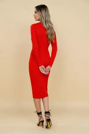 ROSERRY Mallorca Lurex Jersey Midi Dress