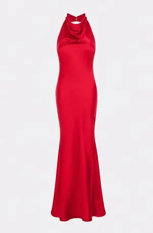 ROSERRY Capri Satin Maxi Dress Red