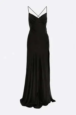 ROSERRY Seville Satin Maxi Dress - Black