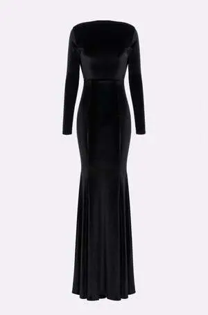 ROSERRY Velvet Maxi Dress - Black