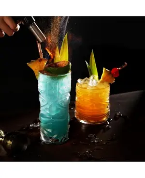 VISKI Pacific Crystal Tiki Glasses, Set Of 2