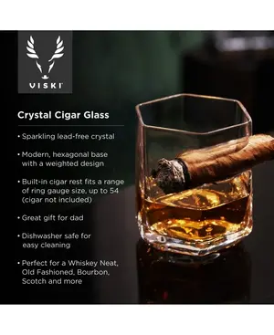 VISKI Raye Crystal Cigar Glass