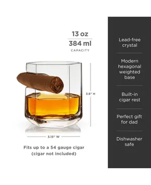 VISKI Raye Crystal Cigar Glass