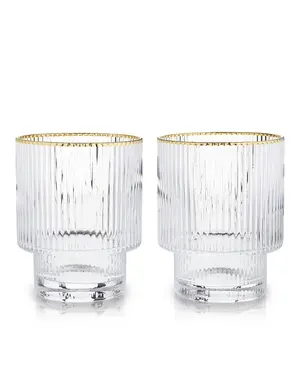 VISKI Meridian Crystal Tumblers, Set Of 2 - Clear