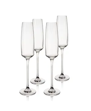 VISKI Reserve Julien Crystal Champagne Flutes, Set Of 4 - Clear