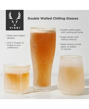VISKI Glacier Double Walled Chilling Beer Glass