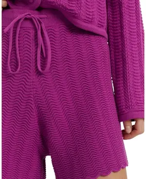 Chinti & Parker Cotton Crochet Shorts - Magenta