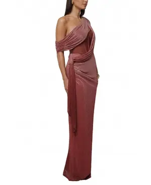 JLUXLABEL Celestina Draped Maxi Dress - Red
