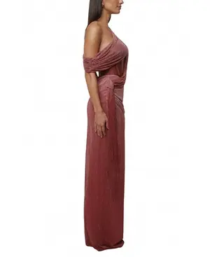 JLUXLABEL Celestina Draped Maxi Dress - Red