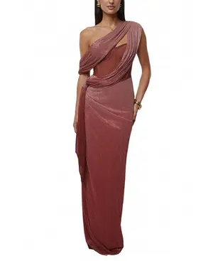 JLUXLABEL Celestina Draped Maxi Dress - Red