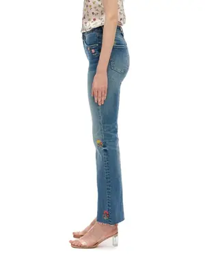 BAYEAS Flora Embroidered Bootcut Flared Jeans
