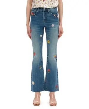 BAYEAS Flora Embroidered Bootcut Flared Jeans