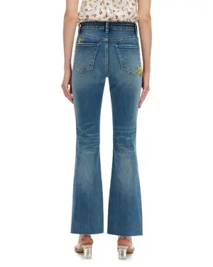 BAYEAS Flora Embroidered Bootcut Flared Jeans