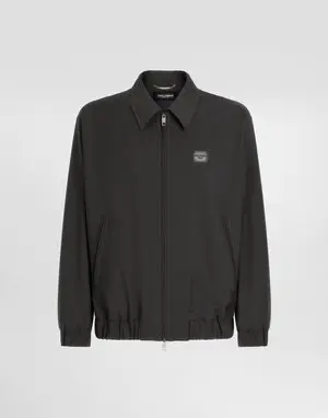 Dolce & Gabbana Woolen Jacket With Logo Tag - Grey