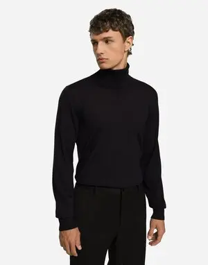Dolce & Gabbana Extra-fine Cashmere Turtleneck Sweater - Blue