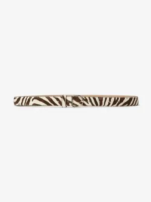 HOUSE OF DAGMAR House Of Dagmar D-Belt Zebra Hair Motif Pony Hair Leather Belt