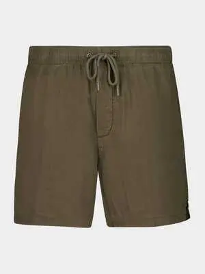 JAMES PERSE Linen Drawstring Shorts - Green