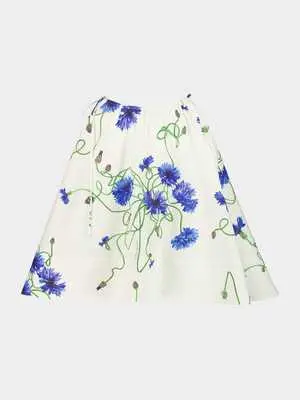 Stella McCartney Cornflower Embroidered Frill Crop Top